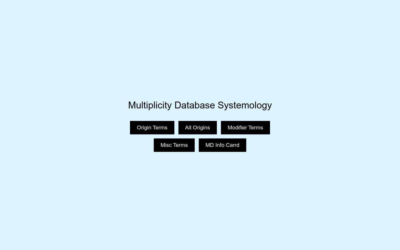 Multiplicity Database Systemology